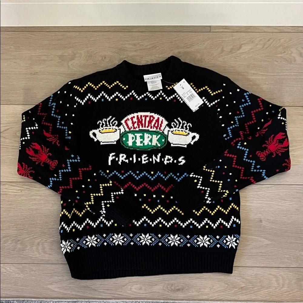 FRIENDS | Sweaters | Friends Black Sweater With Red And White Accents ...